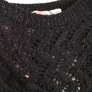 Zara | Tops | Zara Metallic Thread Knit Fringed Top S New | Poshmark